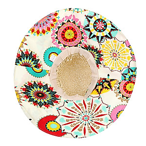 PENINSULA LOVE Summer Anti-UV Wide Brim Beach Hats Women Flower Floppy Foldable Roll up Cap Beige