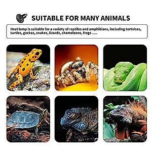 Lustaled 100W Ceramic Heat Emitter Bulb, Infrared Heat Bulbs Reptile Heat Lamp with E26/E27 Base No Light Emitting for Pet Brooder Coop Heater Chicken Turtle Lizards Snake Amphibian (Black, 2-Pack)