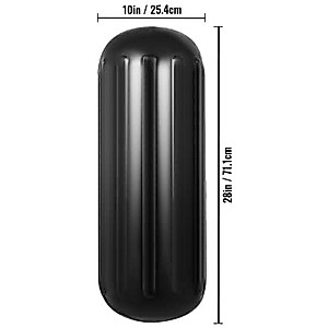 Vevor Mophorn 4 Ribbed Boat Fenders 10 x 28 Inch Boat Fenders Bumpers Black Center Hole Bumpers Protection