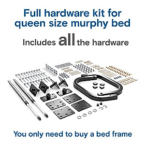 FIXA TOOLS Murphy Bed Queen Size, Hardware Kit Cabinet Wall Bed Folding Bed, Mounting Wall Springs Mechanism Heavy Duty Support Hardware DIY Kit for Murphy Queen Bed Vertical