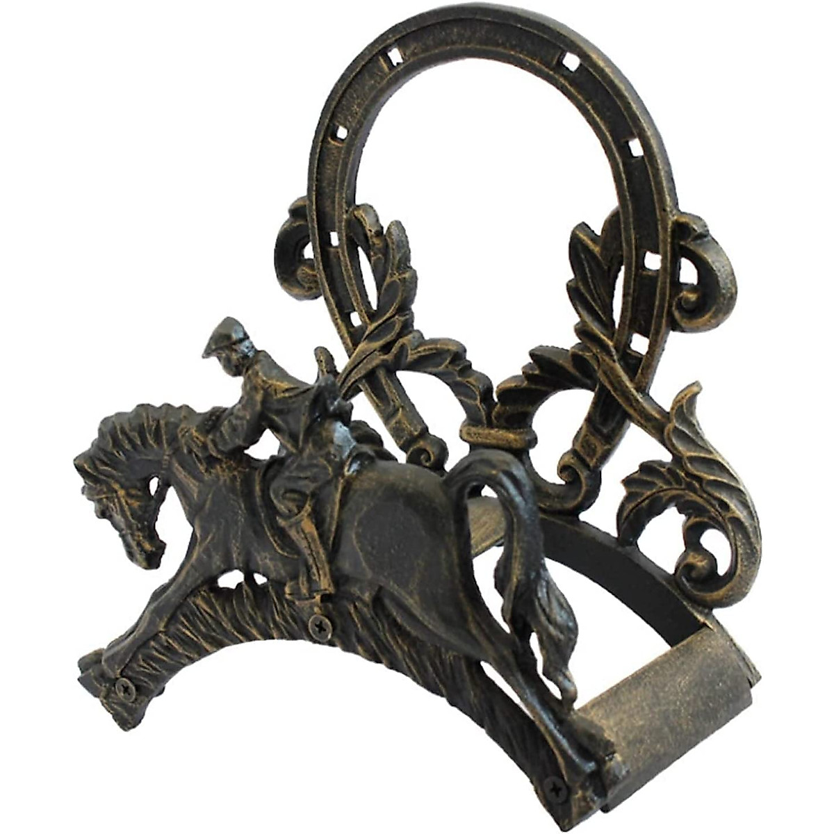 ZSPINJIA Garden Hose Holder Garden Hose Hanger Water Pipe Rack European Style Retro Wrought Iron Horse Style Creative Hose Rack Reel Home Decoration Garden