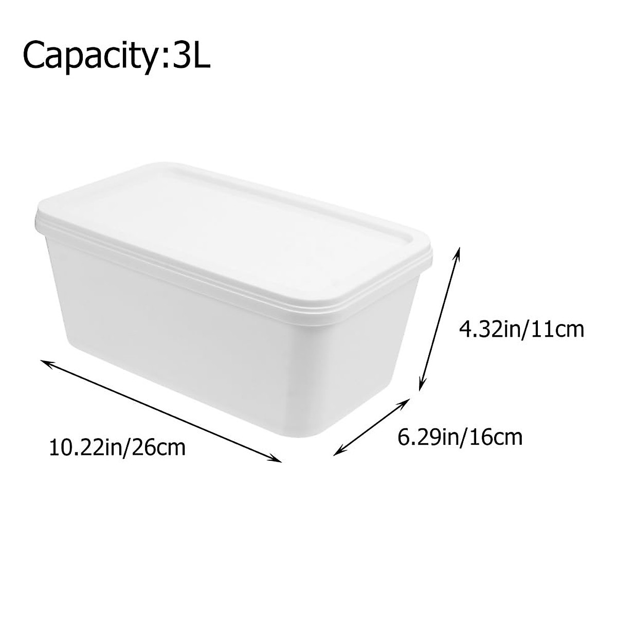 MAGICLULU 3pcs Ice Cream Box Ice Cream Holder Dessert Storage Tubs Ice Cream Accessories Fruit Containers with Lids Containers for Fruit Soup Freezer Organizer White Household Pp
