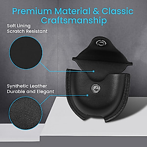 Fintie Protective Case for Pixel Buds A-Series (2021) / Pixel Buds 2 (2020), Premium PU Leather Slim Fit Metal Snap Closure Portable Cover Skin with Keychain, Black