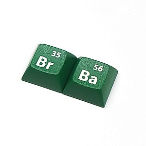 HFSECURITY 2pcs DSA Breaking Bad Design Br Ba Keycaps for Cherry MX Switch Mechanical Gaming Keyboard Key Cap Replacement Green SP Cap