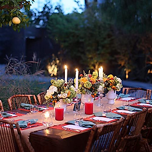 Red Pillar Candles Unscented Dripless and Smokeless Candle 12 Packs 2x3 Inch for Home Wedding Party Tables