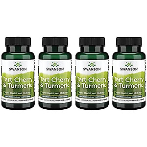 Swanson Hiactives Tart Cherry & Turmeric 60 Veg Capsules (4 Pack)