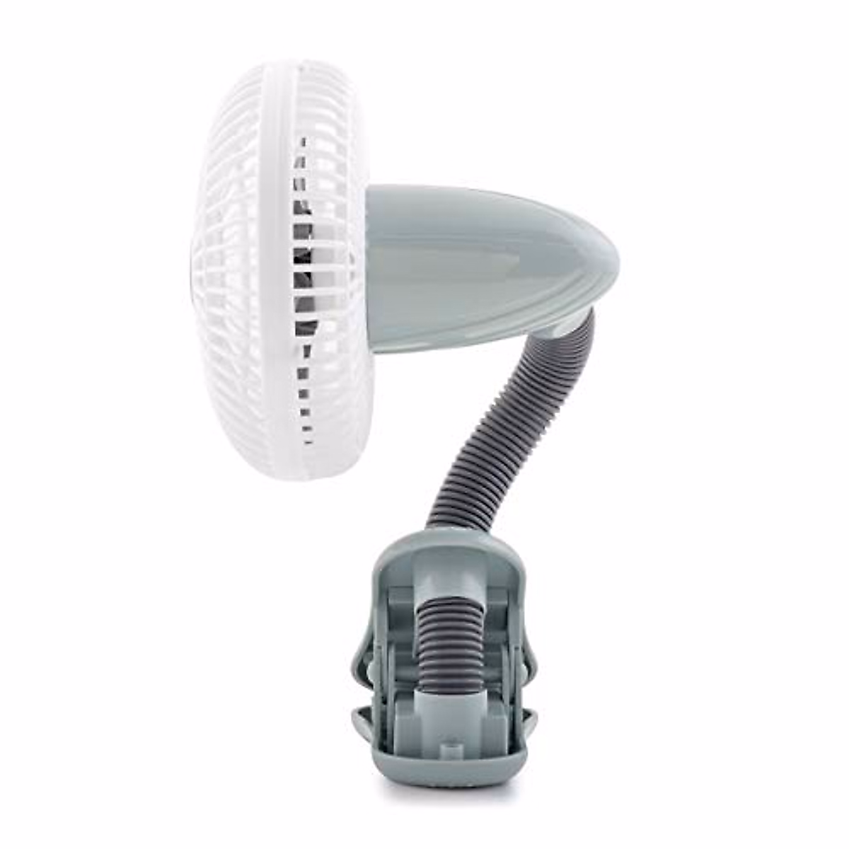 O2COOL 4 Inch Clip On Stroller Fan, Portable Battery Operated for Outdoor, Car Seat and Baby Crib. Flexible Neck and Adjustable Head for Multi-directional Cooling (Grey)