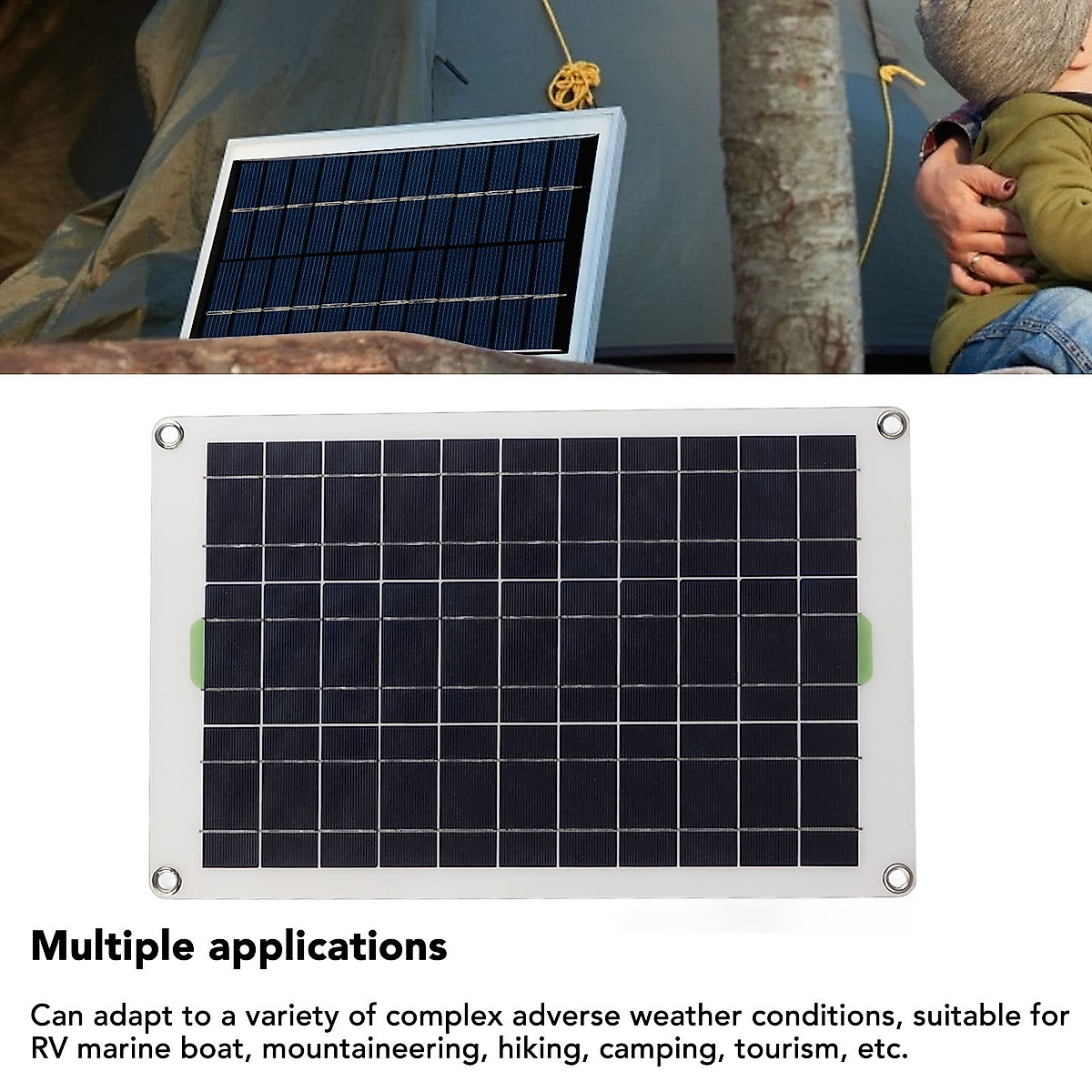Solar Panel Kit, 50W Solar Panel Charger Monocrystalline Silicon 30A Charge Controller Solar Panel Kit for RV Marine Boat