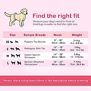 Pet Soft Dog Diapers Female - Disposable Dog Diapers, Cat Diapers for Female Cats, Puppy Diapers with Adjustable Foam Tail Hole 12pcs (XS,Pink)
