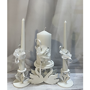 Magik Life Unity Candle Set for Wedding - Wedding Accessories for Reception and Ceremony - Candle Sets – Unity Candle 6 Inch Pillar and 2 * 10 Inch Tapers