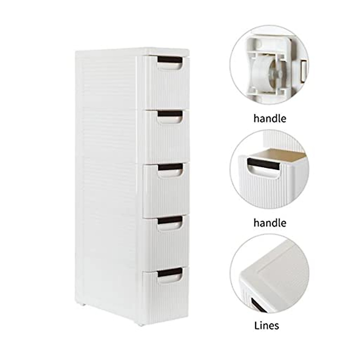 4-Tire Cart Organizer Unit with Narrow Slim Container Storage Cabinet for Bathroom Bedroom (Size : 5 Floor)