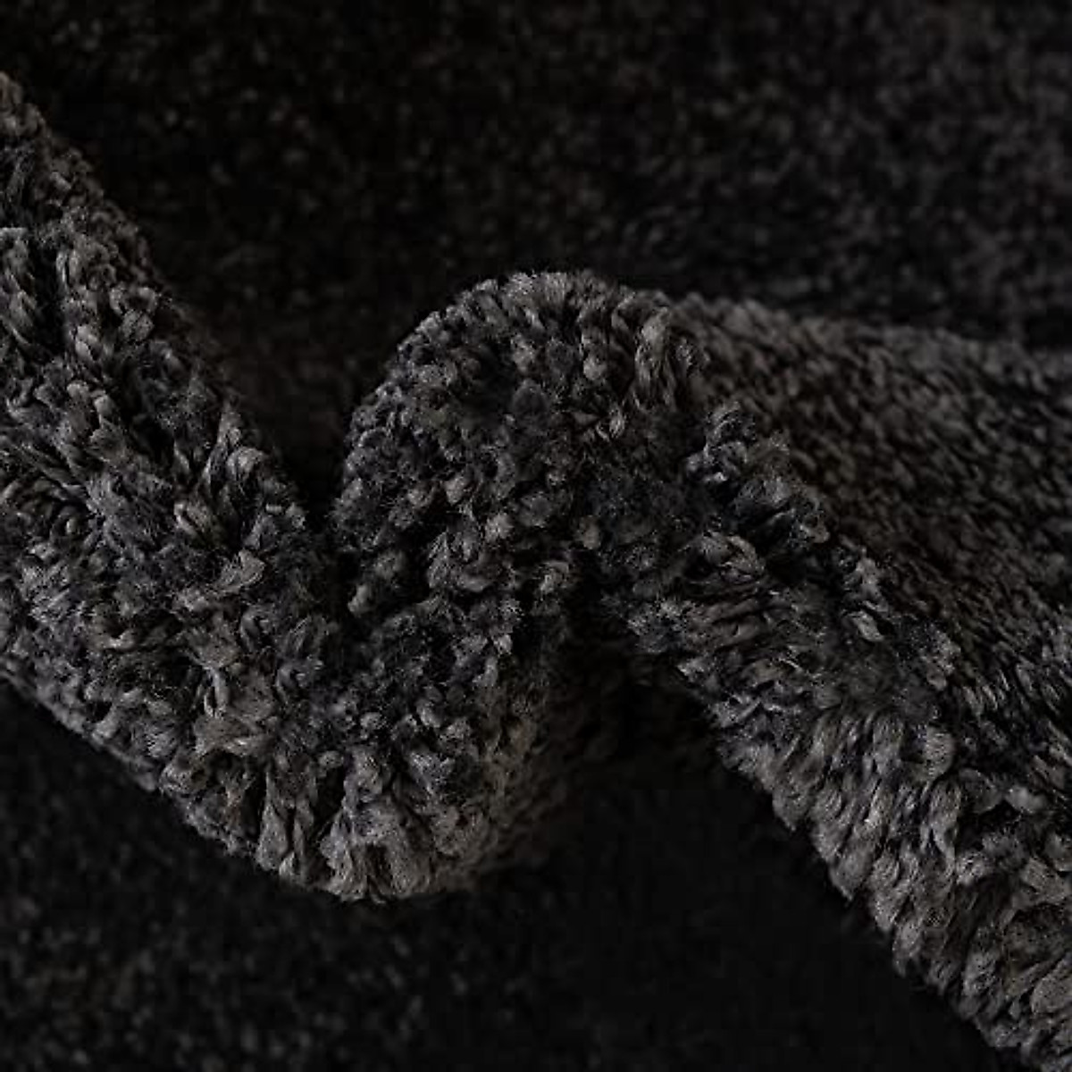 Unique Loom Solo Collection Area Rug - Calabasas (7' 10" x 10' Rectangle, Charcoal/ Black)