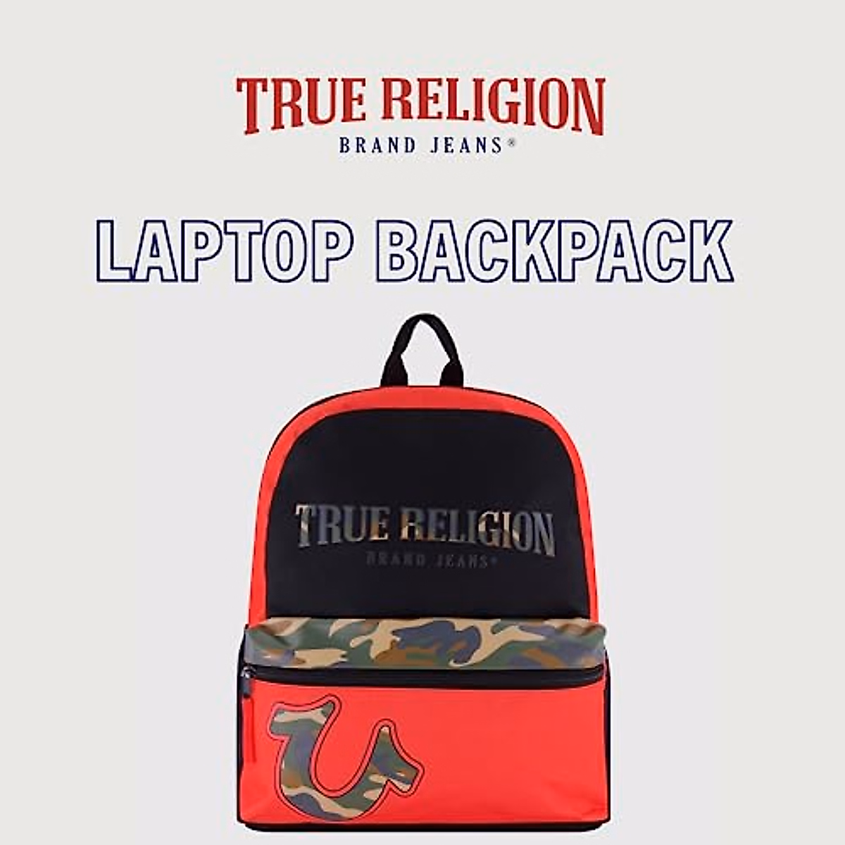 True Religion Laptop Backpack, Small Computer Travel Bag, Multi, 16 Inch