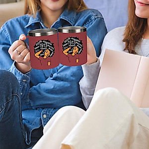 WFSJRED Sorority Gifts Sisterhood 12 oz Insulated Mug for Coffee Mug with Leak-Resistant closeable hot lid for hot Drinks with Handle (Sorority 1913)