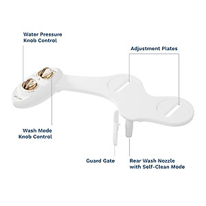 LUXE Bidet NEO 120 - Value Pack of 2 - Self-Cleaning Non-Electric Bidet Attachments for Toilet Seat (Gold and White)