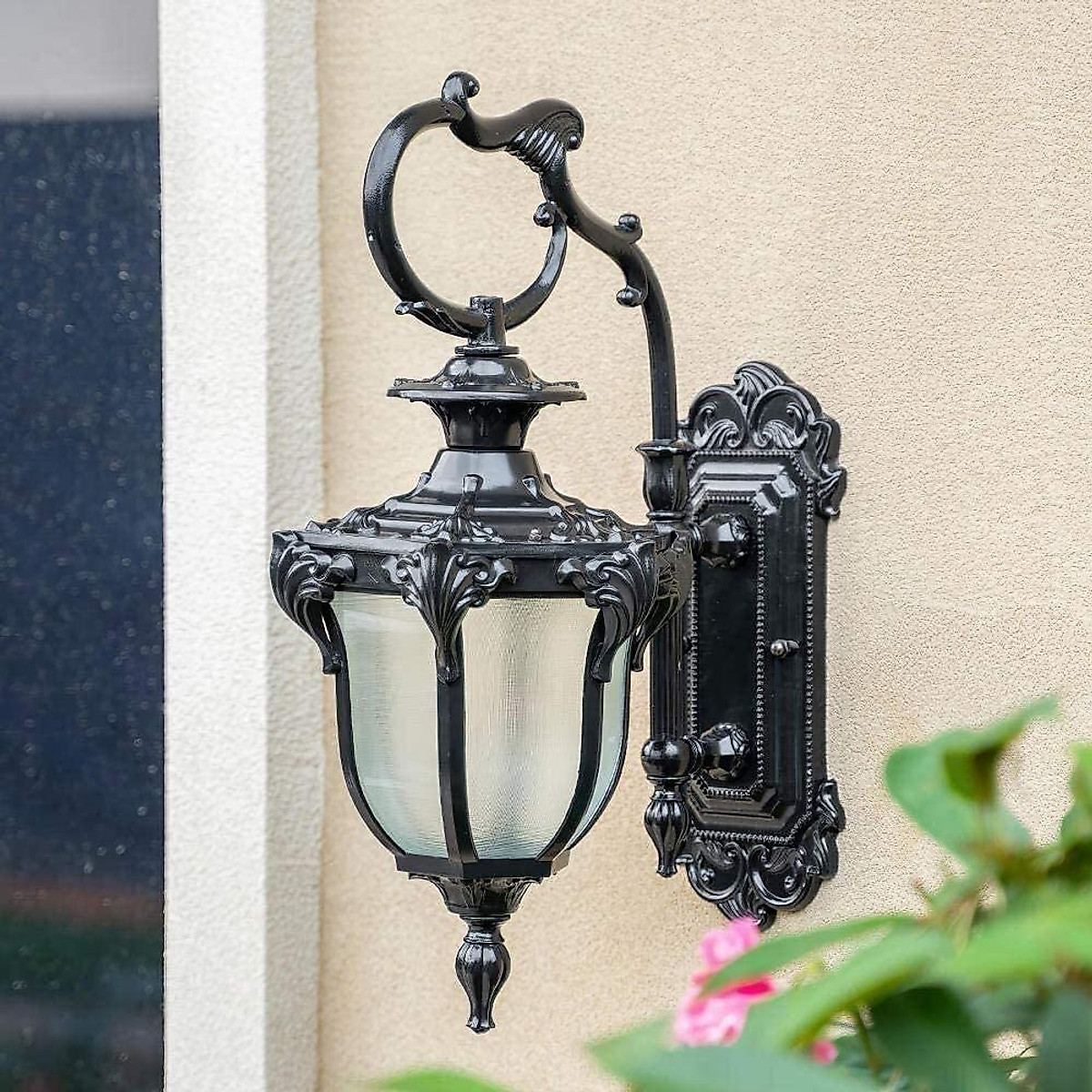 MXJCC Outdoor Wall Light Fixture, Clear Hammered Glass for Exterior House Porch Patio Outside Deck Garage Front Door Garden Home
