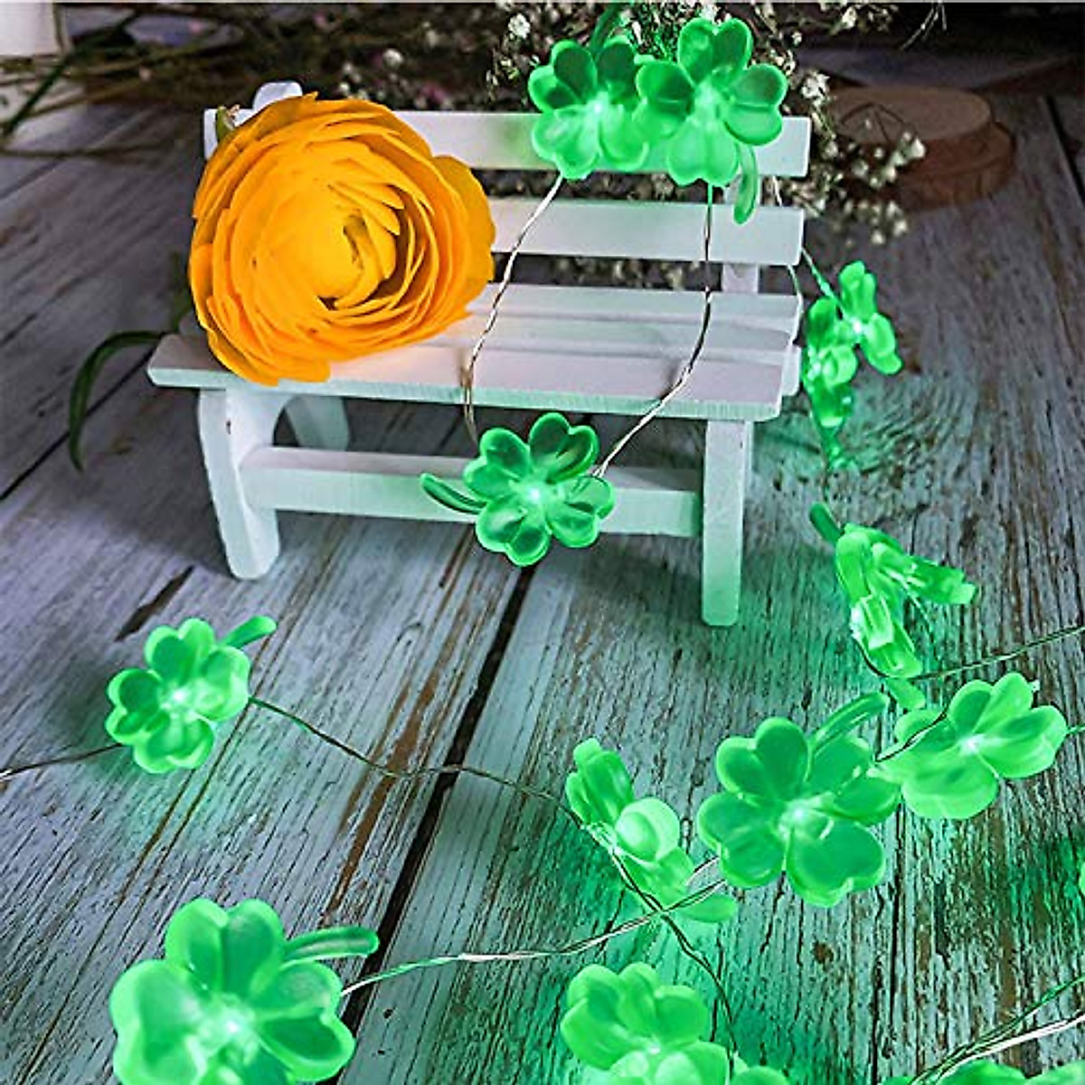 DmHirmg St Patricks Day String Light Party Decorations Battery Operated for St Patricks Day Decorations, St Patricks Day Decor,Waterproof,Spport USB&Battery Charge (Green)