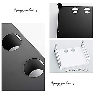 Space Aluminum Storage Box Tray, Digital TV Set-top Box Shelf, Router Rack Bracket, Wall-Mounted Shelf (Black/White)