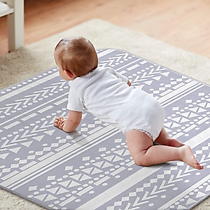 Boho Portable Baby Play Mat, 43 x 43 Inch Washable Foldable Crawling Mat, Non Slip Playmat for Babies, Kids Play Mats Pad for Floor Playpen Toddler Infants Tummy Time Activity