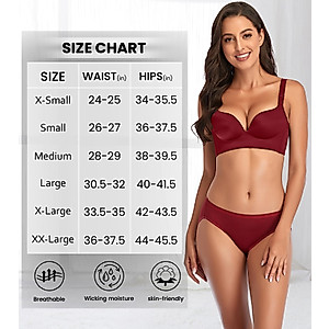 Eiggam Womens Bikini Panties, High-Cut Full Coverage Hip Lift Cotton Fiber Cool Underwear for Women - 10 Pack, L