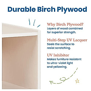 ECR4Kids Tabletop Book Display, Adjustable, Library Storage, White Wash