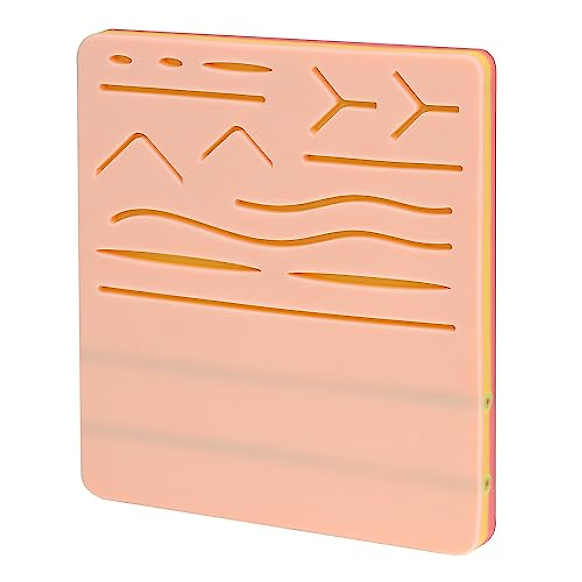 Skillssist Suture Practice Pad & Injection IV Training Pad with 14 Pre-Cut Wounds and 2 Veins, 2-in-1 Training pad for IV Injection Training & Suturing Practice for Medical Students and Doctors