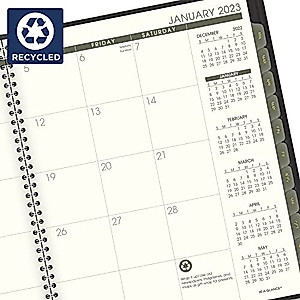 AT-A-GLANCE 2023 Monthly Planner, 9" x 11", Large, Recycled, Monthly Tabs, Black (70260G05)