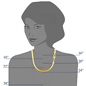 Jewelry Affairs 14k Yellow Real Solid Gold Imperial Herringbone Chain Necklace, 4.7mm, 20"