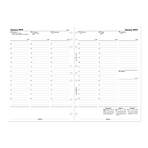 Filofax Refill, Deskfax, Week-to-View with Appointments, White Paper, English, 2023 (C68612-23), 7 inches X 10 inches
