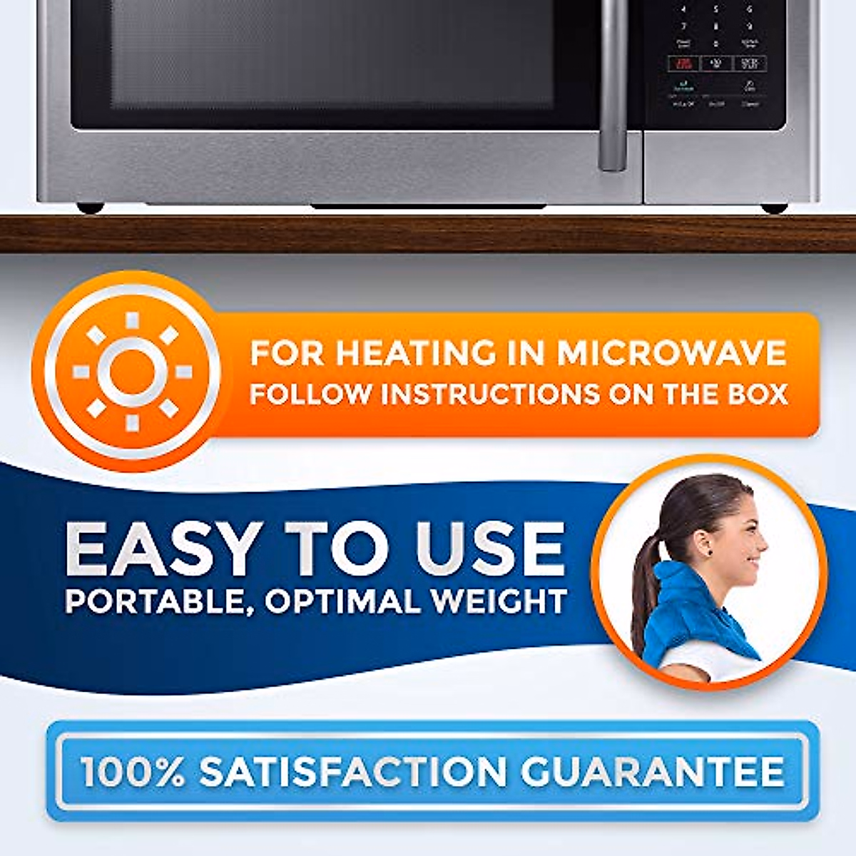 Weighted Neck and Shoulder Wrap - Instant Relief for Tension and Stress, Migraines, Headaches, Aches, Spasms, Arthritis, Stiffness - Deep, Penetrating Muscle Relaxation with Herbal Aromatherapy