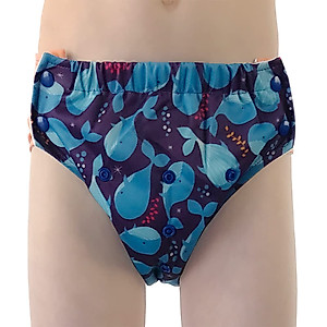 Hybrid Cloth Diaper - Reusable Training Pants, Swim Diaper, Special Needs Briefs, Fits from Baby up to 10 Years (Size 3, Rainbow)