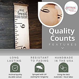 Canvas Growth Chart for Wall Nursery Decor - Gender Neutral Growth Chart for Kids - Ready to Hang Kids Height Wall Chart - Height Chart for Kids - Kids Growth Chart Wall Hanging - Growth Chart Canvas