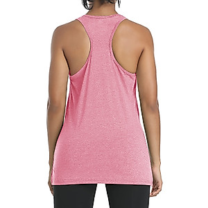 TACVASEN Tank Tops for Women UPF 50+ Lightweight Breathable Crewneck Tank Top Undershirts Racerback Tees Athletic Shirts Pink