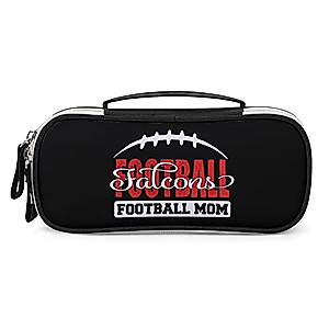 Football Mom Printed Pencil Case Bag Stationery Pouch with Handle Portable Makeup Bag Desk Organizer