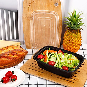 LIYH 50pcs Meal Prep Container 1 Compartment,45oz Food Storage Containers with Lids,Bento Box,Reusable BPA Free Lunch Boxes,Microwave Dishwasher Safe.