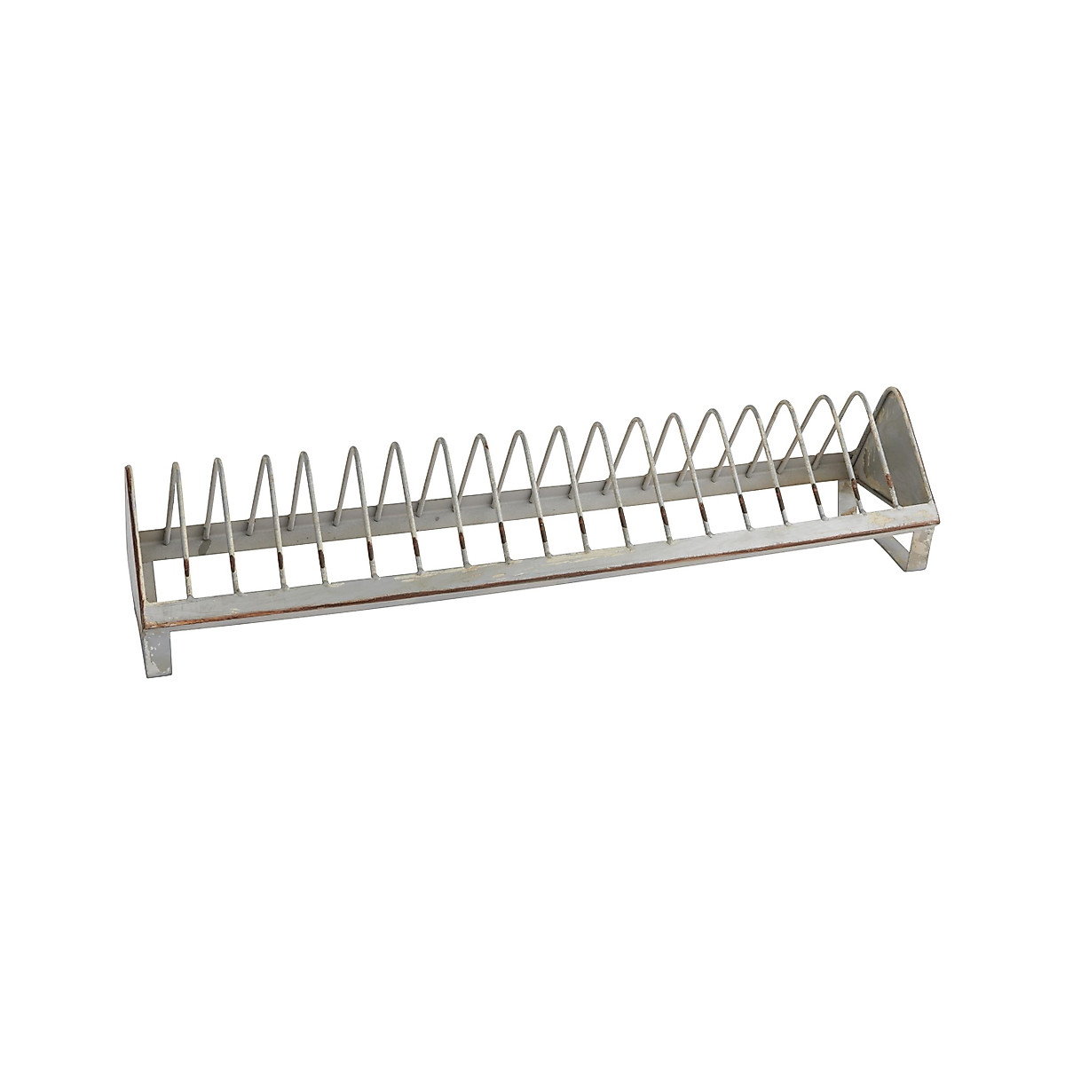 Creative Co-Op Rustic Farmhouse Metal Dish Rack with 18 Slots, Zinc Finish
