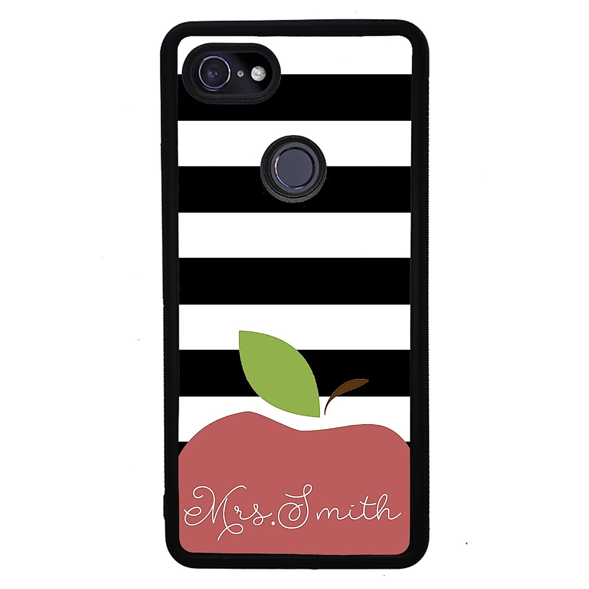 Teachers Appreciation Gift Personalized Black Rubber Phone Case Compatible With Google Pixel 8 Pro, 8a, 8, 7a, 7, Pixel 7 Pro, 6a, 6 Pro, 6, 5, 4a 5G, 4a 4G, 4, 4 XL, 3a, 3a XL, 3, 3 XL, 2 XL, 2