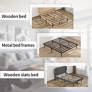Dikeo 4 Pcs Adjustable Metal Bed Frame Support Leg, Bed Support Legs 7.08" - 13", Bed Support Legs for Wood Slats, Bed Replacement Legs, Adjustable Bed Legs Replacement 881Ibs/400kg