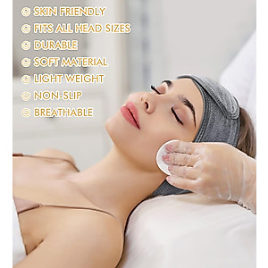 SINLAND Spa Headband for Women 3 Counts Ultra Soft Adjustable Makeup Hair Band with Magic Tape, Terry Cloth Stretch Head Wrap for Face Washing, Bath, Shower, Facial Mask, Yoga