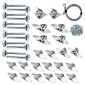 LAJIAOZ Garage Door Hinge Roller Bracket/Track Kit/Wire Rollers Green Hinges Sytems Roll Up Door Spings(16 x 8 Height Double Garage Doors)