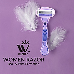 Natural Solution Razors for Women – Extra Smooth 4-Blade Shaver Infused with Vitamin E & Aloe, Provides Gentle Shaving, 3-Pack (6 Pieces) in Pink/Purple