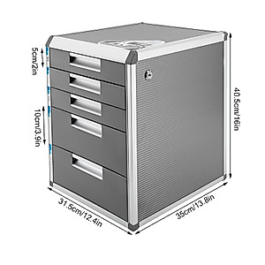 LIECARYAM 5 Office Lateral File Cabinets - Metal Lateral File Cabinet with Lock, Storage Cabinet with Drawers Under Desk Metal Filing Cabinet for Home Office for Legal/Letter A4 Size
