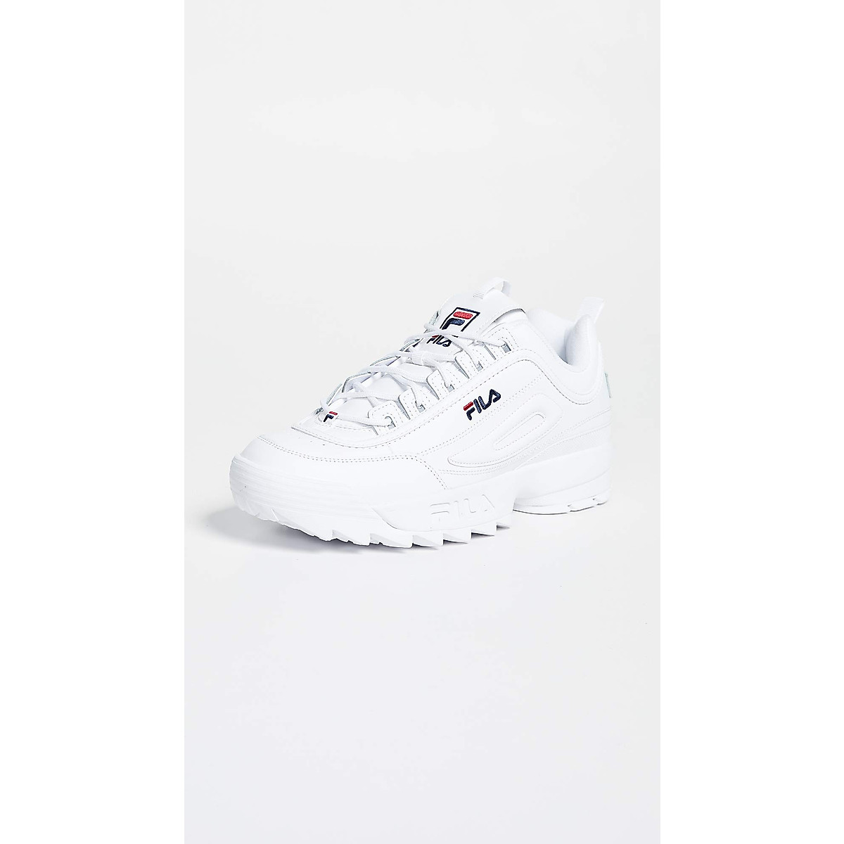 Fila Men's Disruptor II Premium Shoes, White/Fila Navy/Fila Red - 11.5