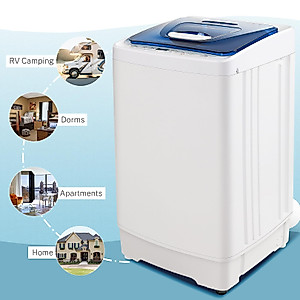 Nictemaw Portable Washing Machine, 17.8Lbs Capacity Full Automatic Portable Washer, 2.3 Cu.ft Portable Washer Dryer Combo with 8 Cycles, LED Display, Drain Pump for Apartment, Dorm, RV