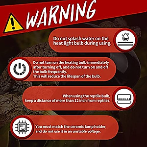 AOMRYOM 100W 2 Pack Infrared Heat Lamp Bulb Red Light Heat Bulbs for Pet Lizards Bearded Dragons Chameleons Snakes Reptiles & Amphibians