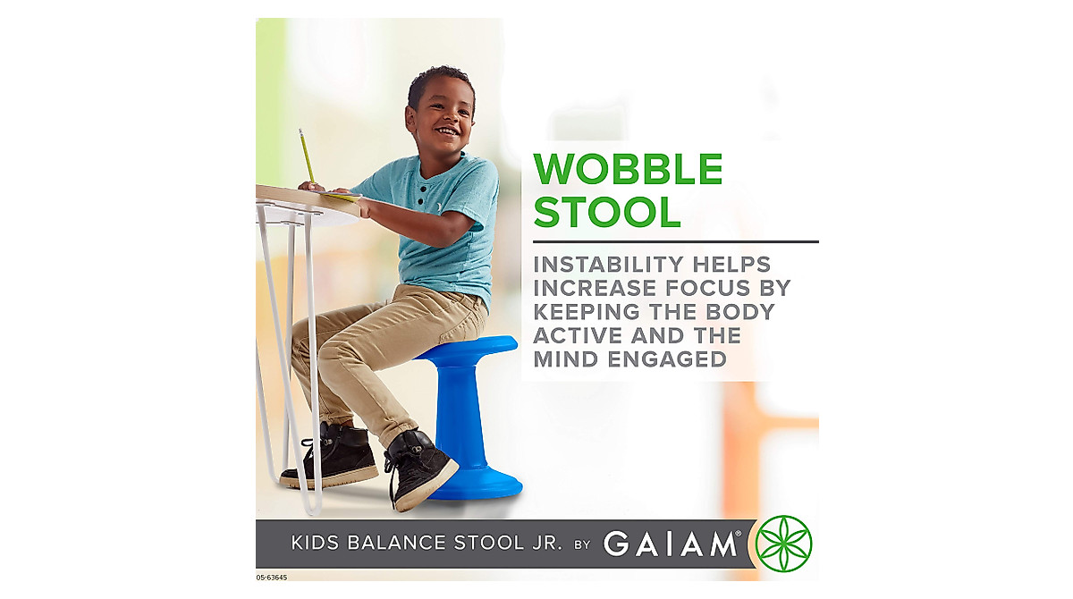 Gaiam Kids Wobble Stool - Fun Flexible Seating