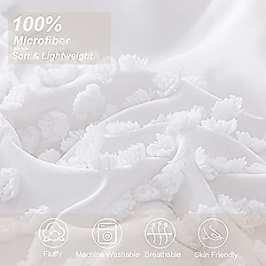 OARAGE White Full Size Comforter Sets with Sheets- Tufted Bedding Sets Full 7 Pieces,Shabby Chic Pom Pom Boho Comforter Bedding Set,Soft Microfiber Bed in a Bag for All Seasons