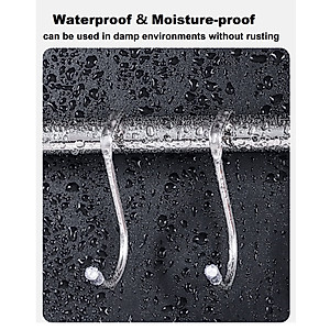 jixik 2pcs Over Door Hook, Double S-Shaped Hook Holder Hanger 7.3cm/2.9in Stainless Steel Free Punching Heavy Duty Door Back Hanging Hook for Towel Cloth Bag for Kitchen (Silver)