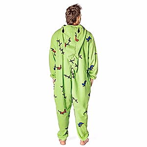 Bioworld The Nightmare Before Christmas Adult Oogie Boogie Costume Kigurumi Union Suit Pajama Outfit Green