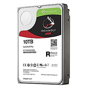 Seagate IronWolf Pro 10Tb NAS Internal Hard Drive HDD – 3.5 Inch Sata 6GB/S 7200 RPM 256MB Cache for Raid Network Attached Storage, Data Recovery Rescue Service (ST10000NE0004)